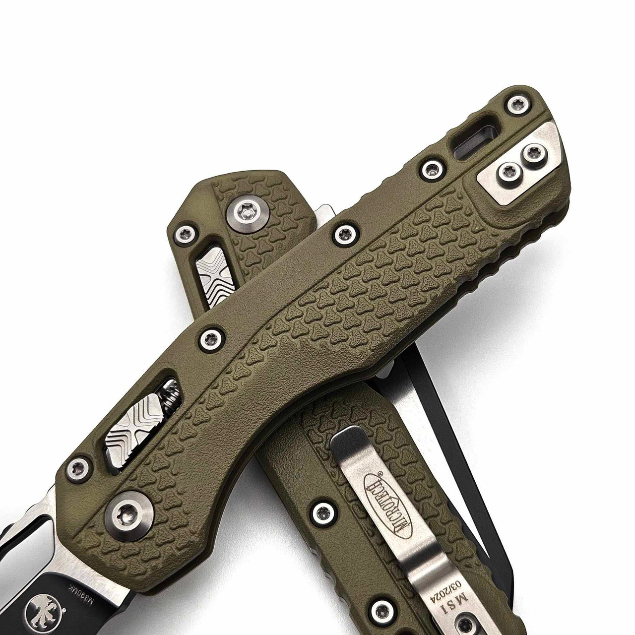 Microtech MSI Ram-Lok S/E Tri-Grip Polymer OD Green Partial Serrated ...