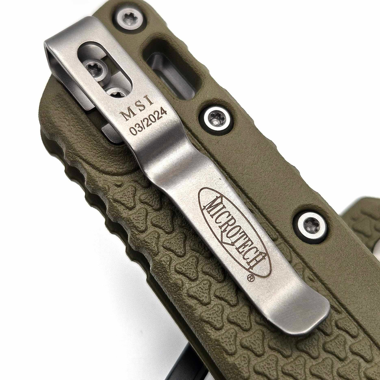 Microtech MSI Ram-Lok S/E Tri-Grip Polymer OD Green Partial Serrated ...