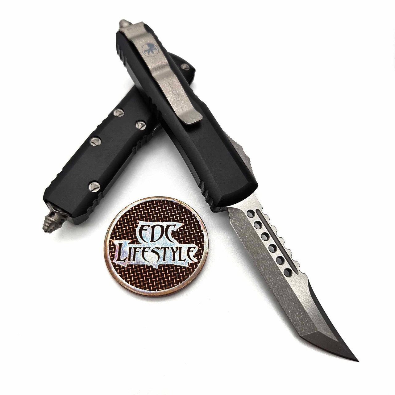 Microtech UTX-85 719-1S0 Black Hellhound Tanto