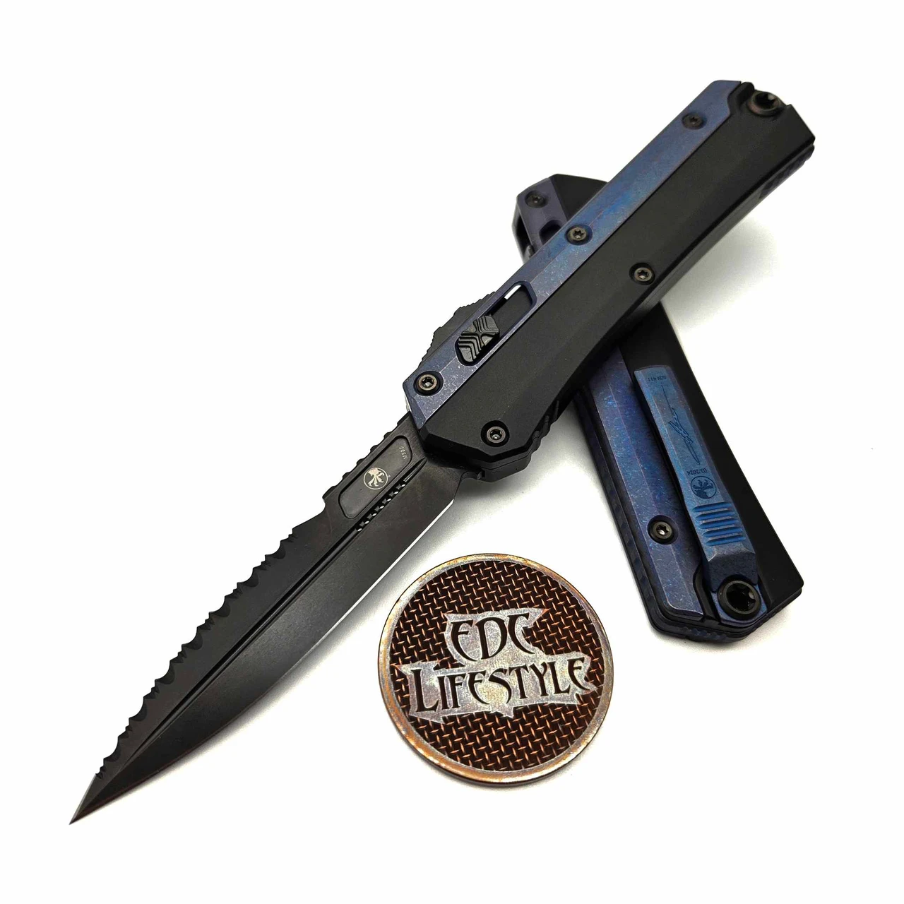 Microtech Knives Glykon 184-2DLCBP Partial Serrated Bayonet DLC Blade ...