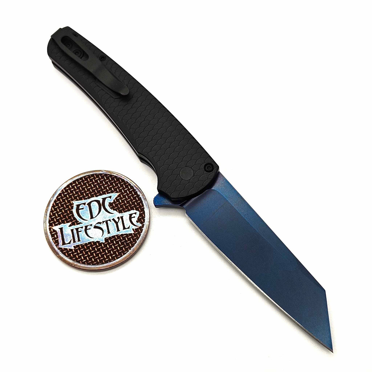 Pro-Tech Knives Malibu Custom Limited Flipper Black Handle with "dragon ...