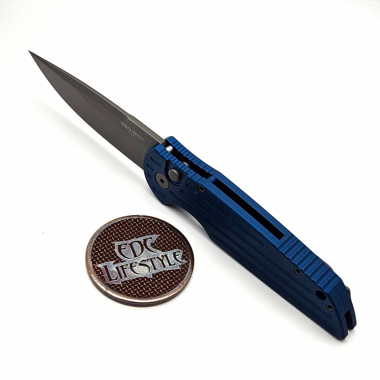 Pro-Tech Knives TR-3 Blue Tactical Response Auto Knife Dark Blue Handle ...