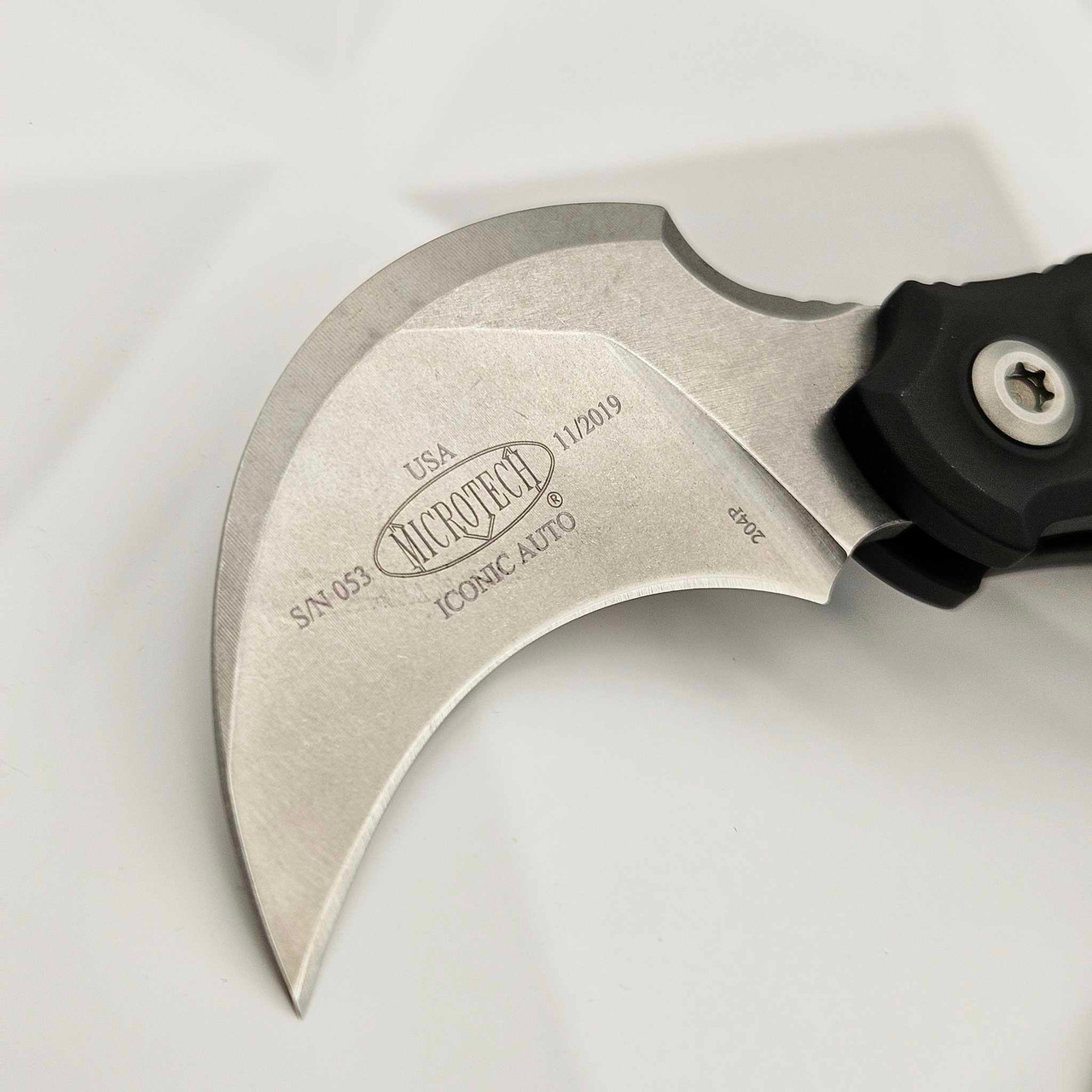 Microtech/Bastinelli Iconic Auto Karambit Stonewash No Safety- Preowned ...
