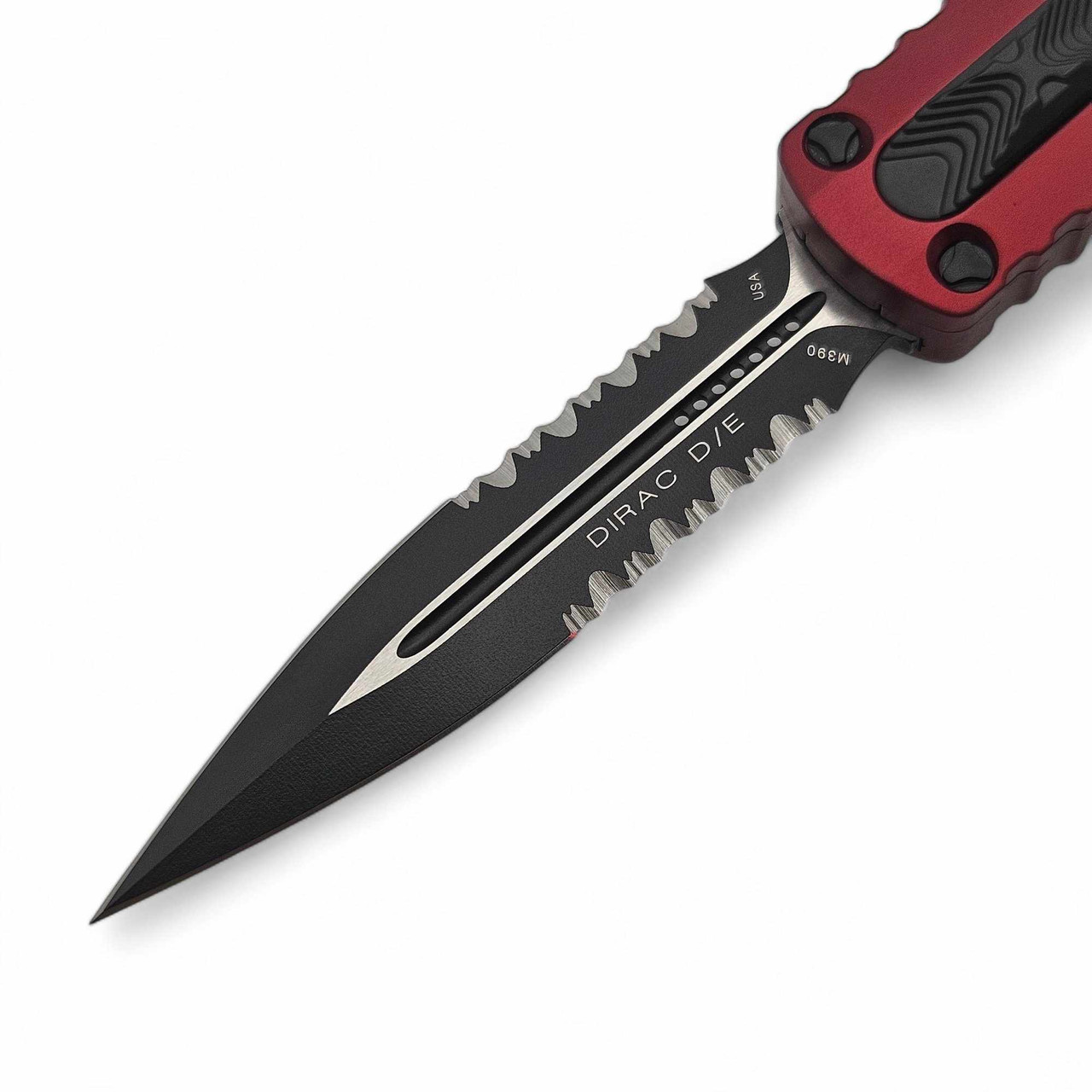 Microtech 225 2mr Merlot Dirac Double Edge Partial Serrated Black Standard