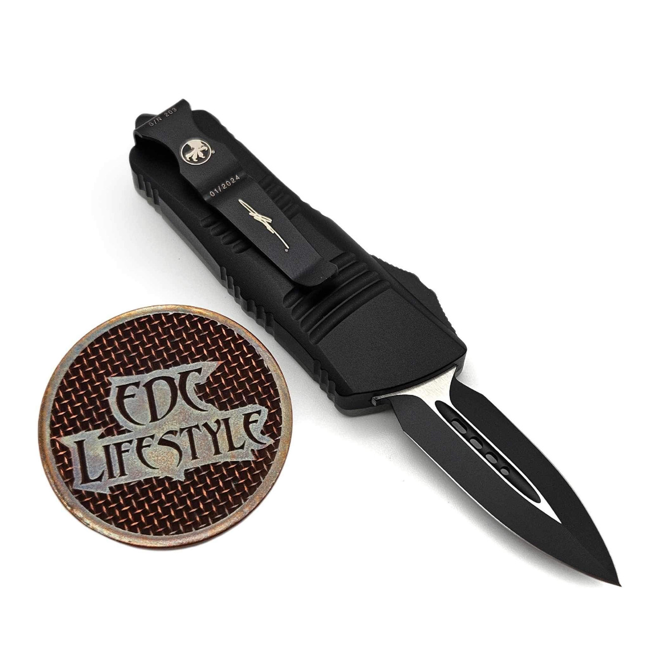 Microtech Troodon Mini 238-1GTJGS Jade G-10 Top Double Edge Black Standard