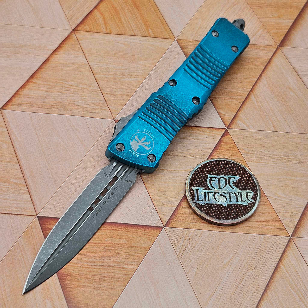 Microtech Combat Troodon De 142 10apwtq Weathered Turquoise