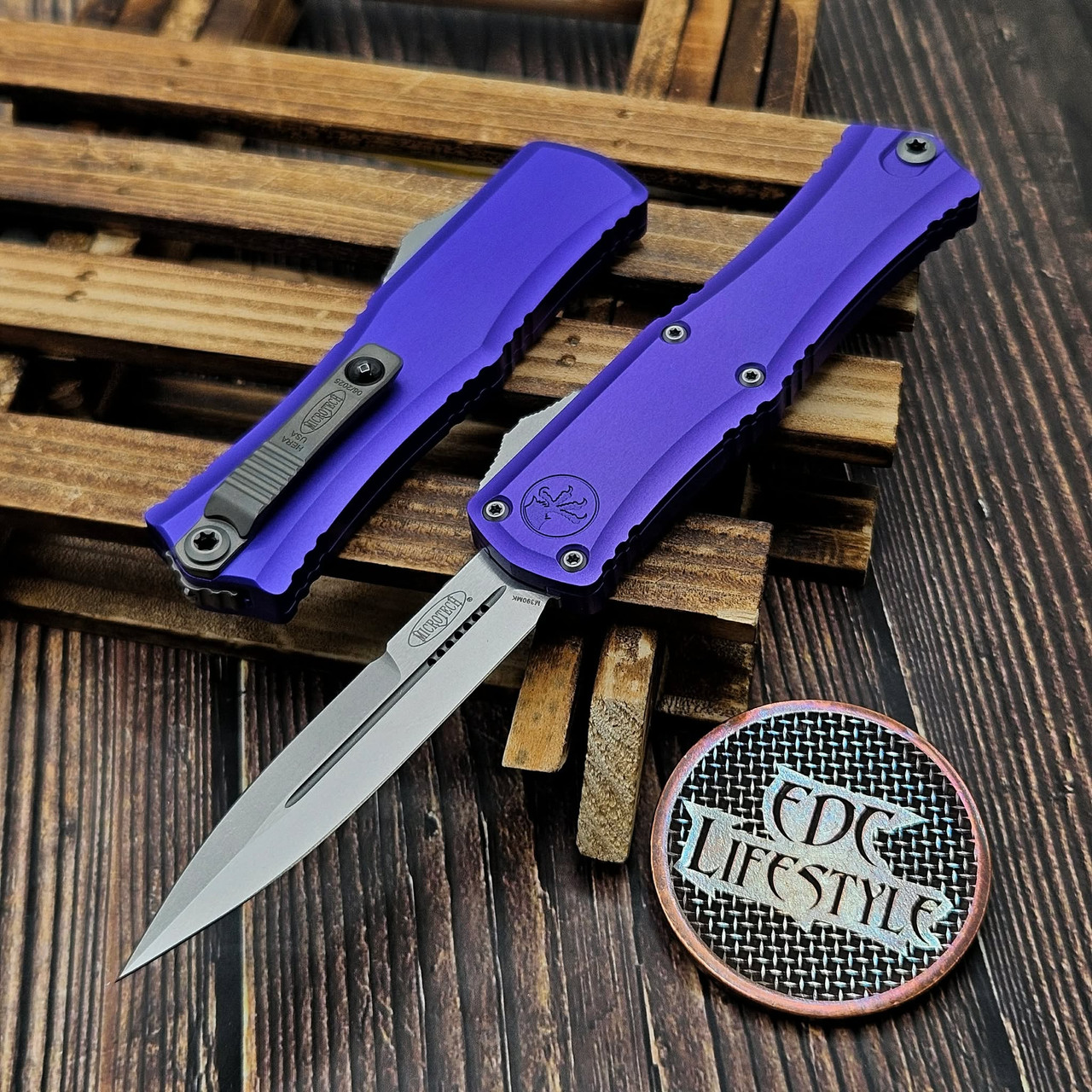 Microtech Mini Hera 1701M-10PU Purple Bayonet Stonewash