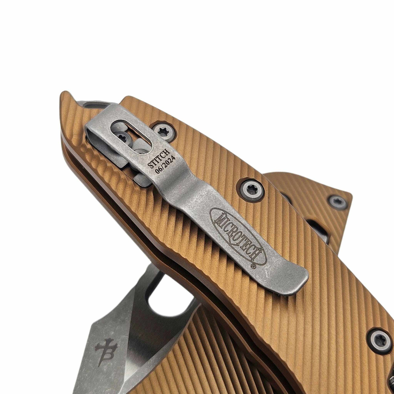 Microtech Stitch Ram-Lok 169RL-11APFLTA Fluted Tan Aluminum Partial ...