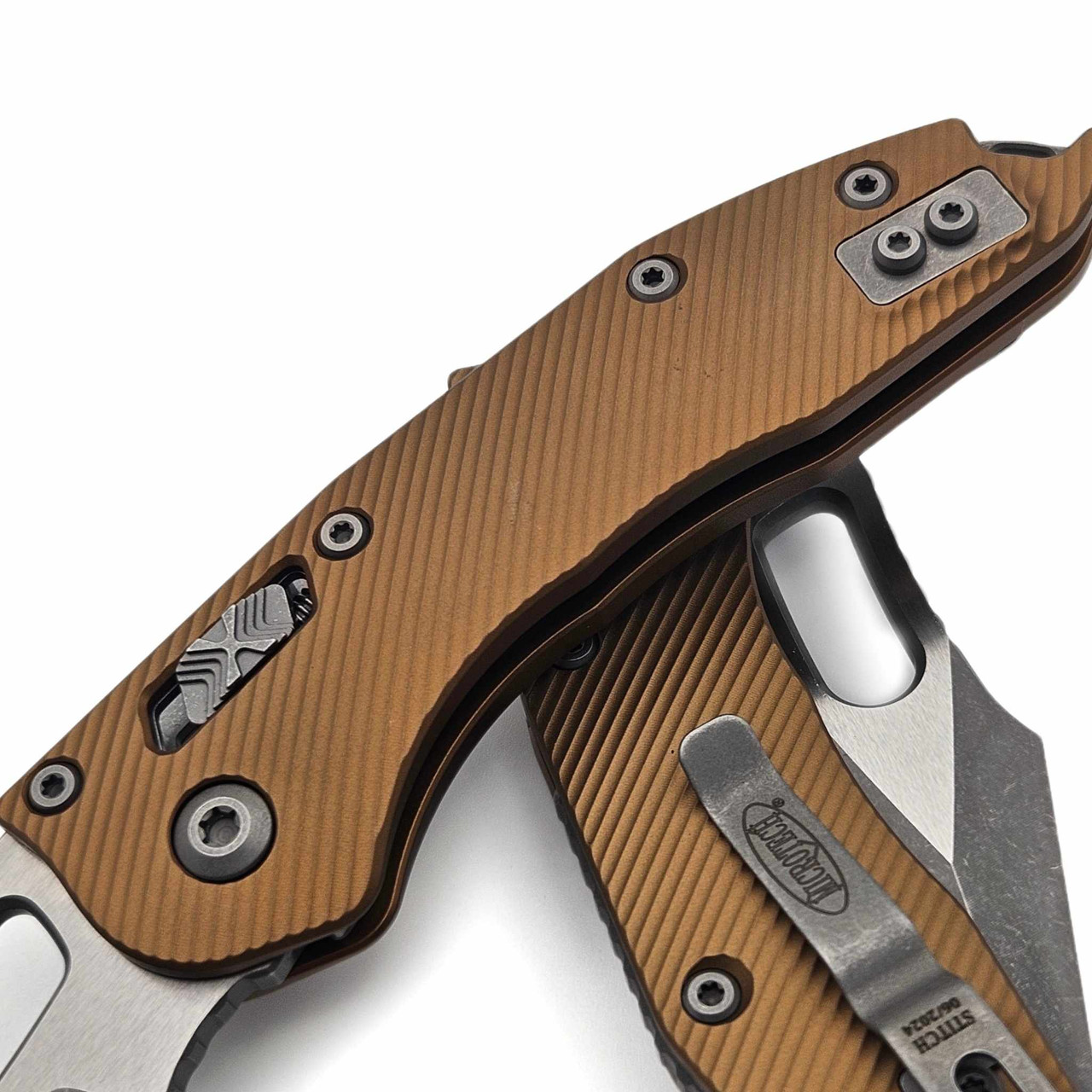 Microtech Stitch Ram-Lok 169RL-11APFLTA Fluted Tan Aluminum Partial ...