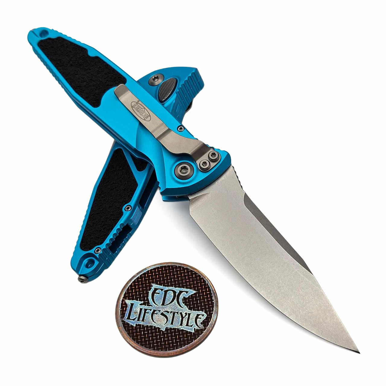 Microtech Socom Elite 160A-10TQ Turquoise Single Edge Auto Stonewash ...