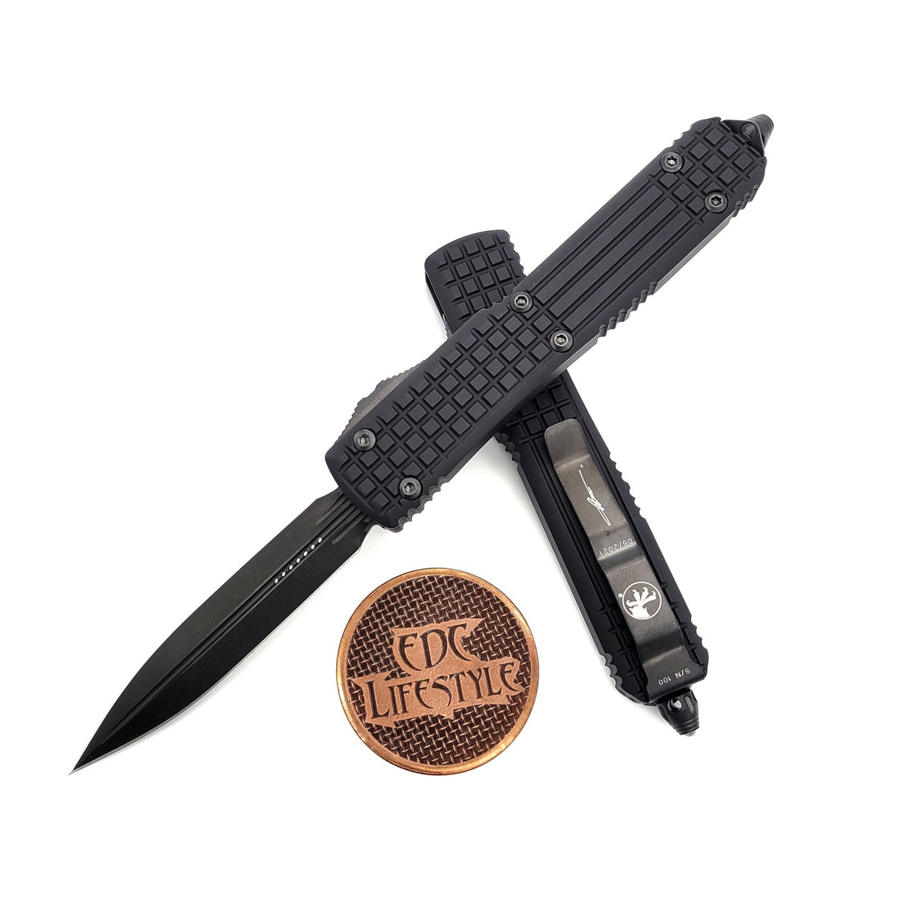 Microtech Ultratech 122-1UT-DS Tactical Double Edge DLC Delta Frag