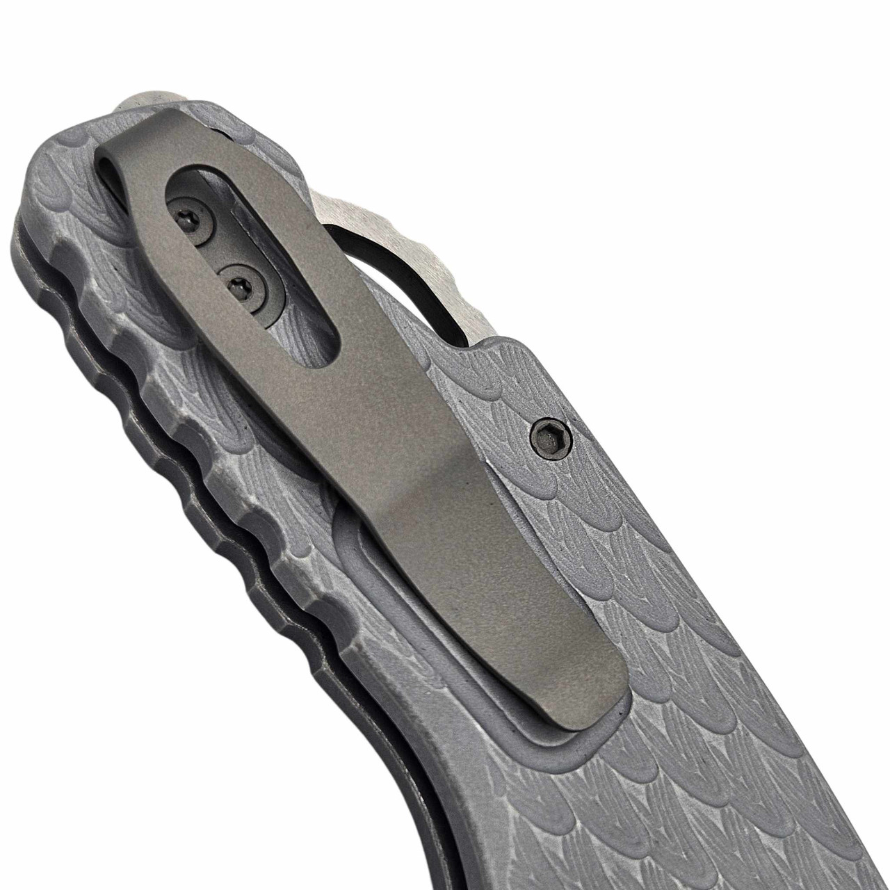 Pro-Tech Knives TR-4 Saber Grind Auto Folder Grey Feather Handle 4 ...