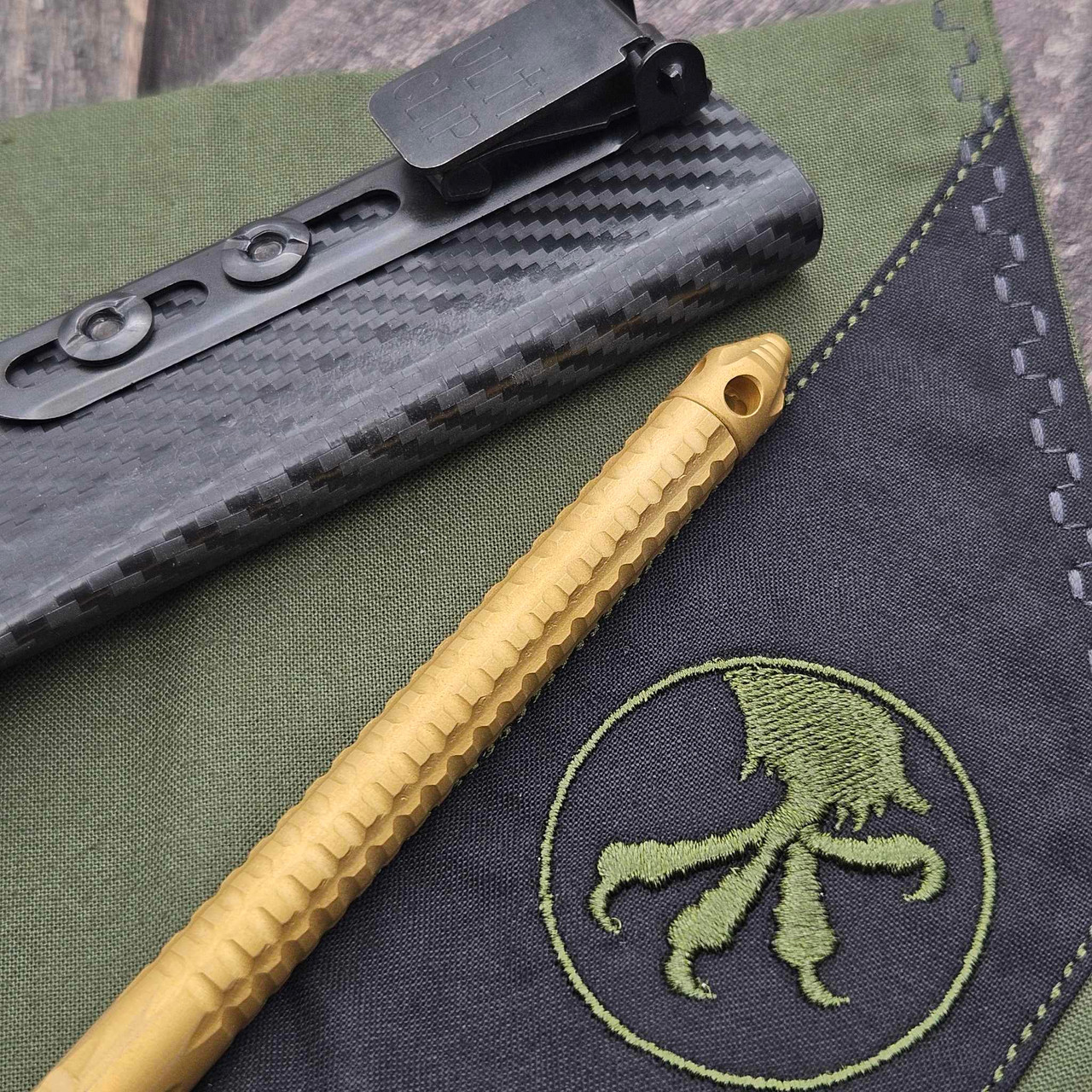 Microtech 112-1TINS TAC-P Gold Titanium Nitride Coated Stainless Steel ...