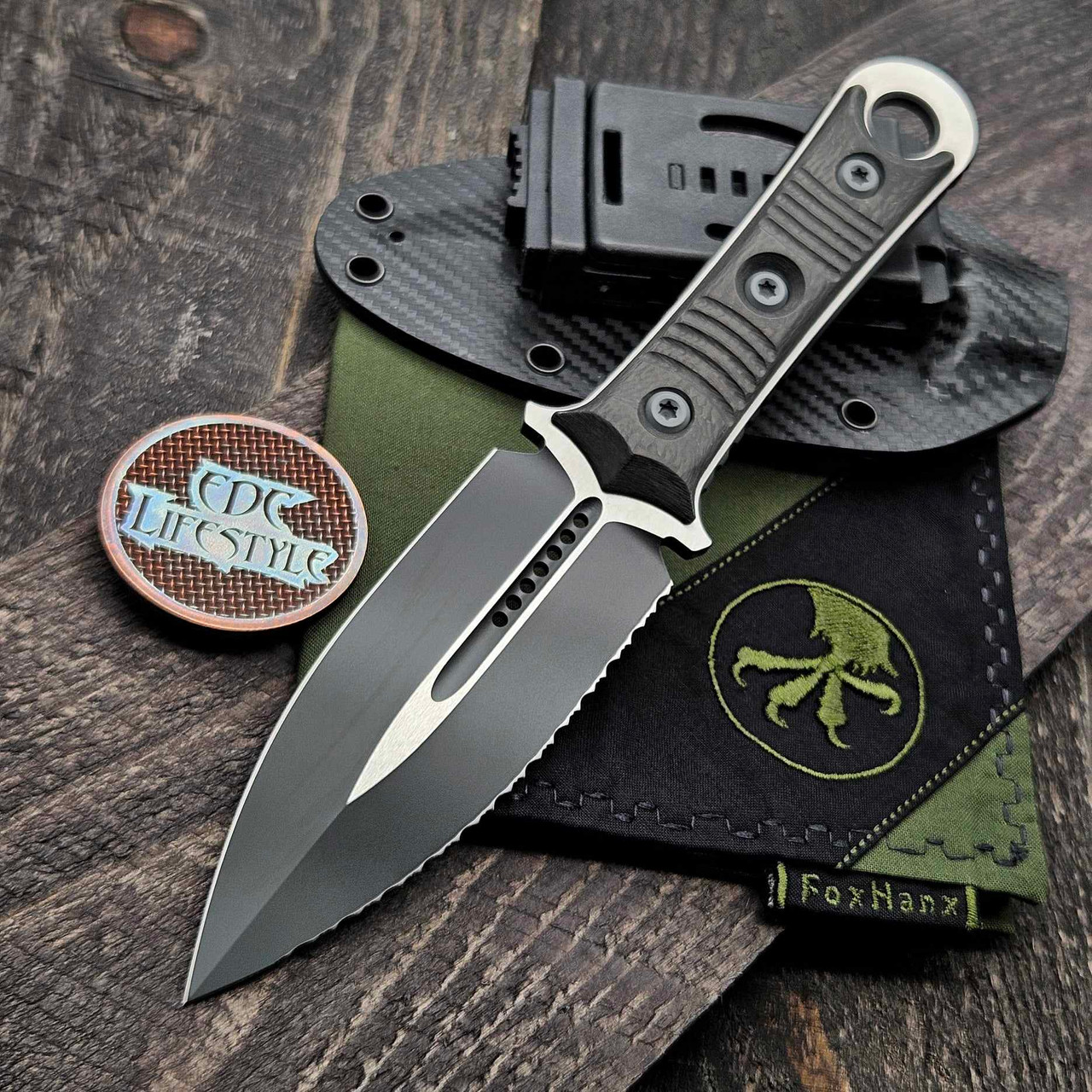 Microtech/Borka Blades 201-3SUCS SBD Fixed Blade Full Serrated Double ...