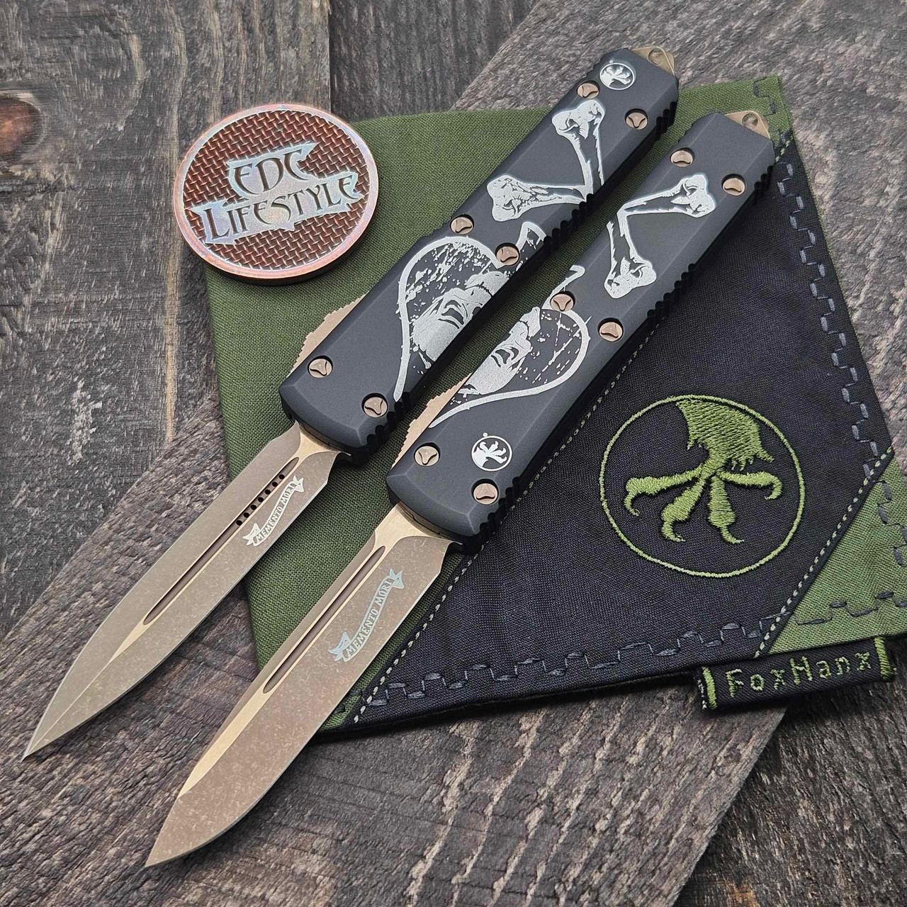 Microtech Ultratech Death Card S/E & D/E Bronzed Apocalyptic Set of 2 ...