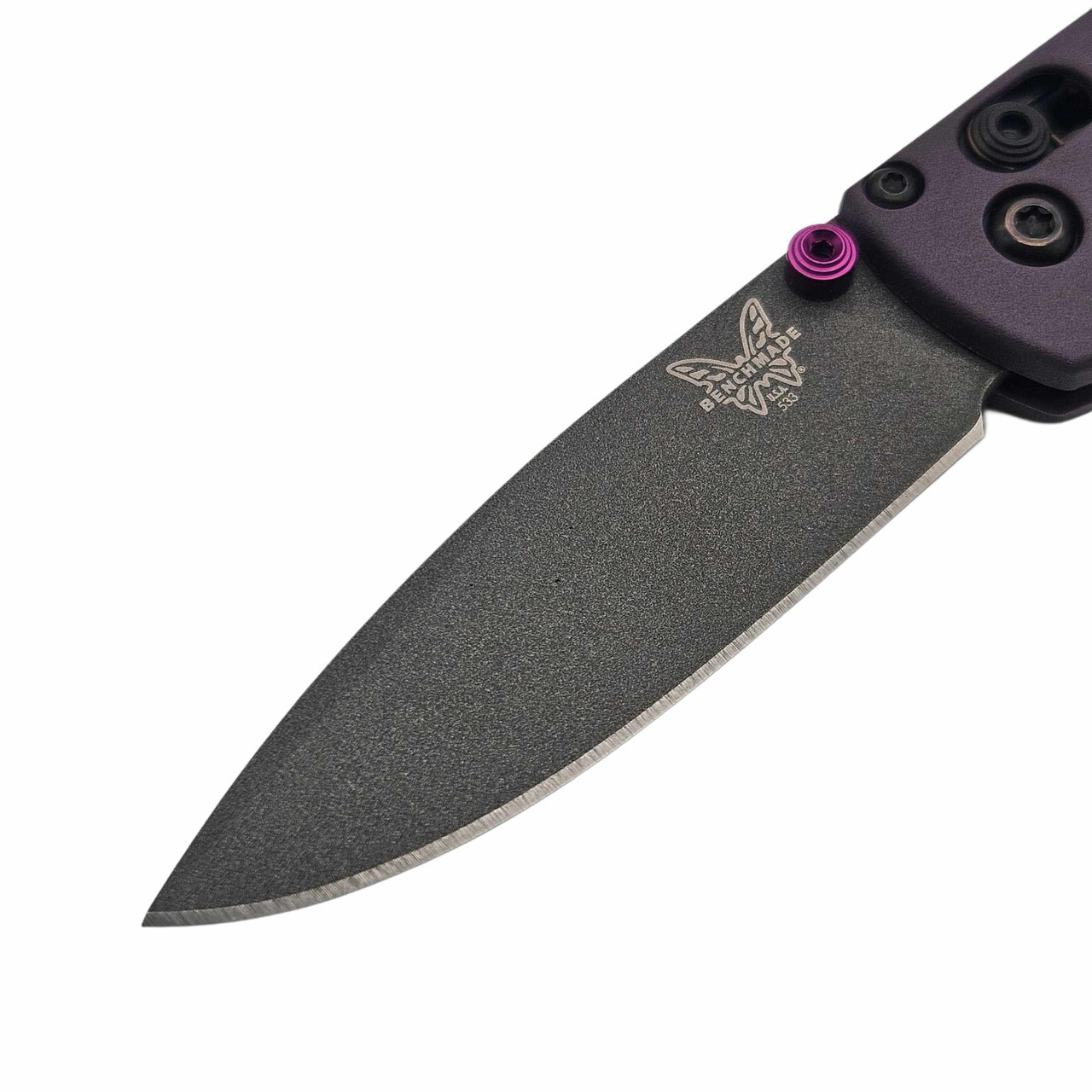 Benchmade Mini Bugout Purple Grivory Axis Lock 2.82" Drop-Point S30V ...