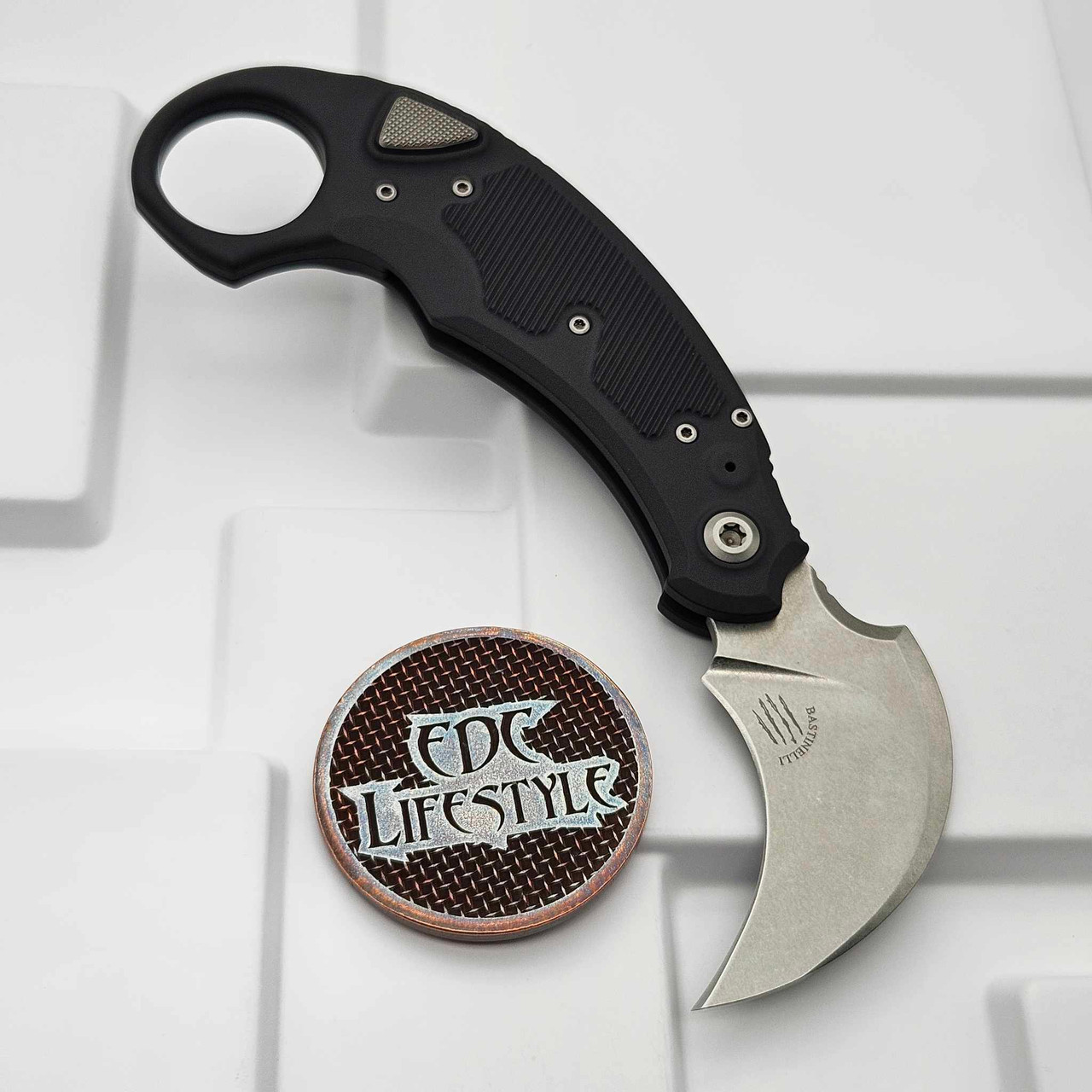 Microtech-Bastinelli Iconic Auto Karambit Stonewash with Safety ...