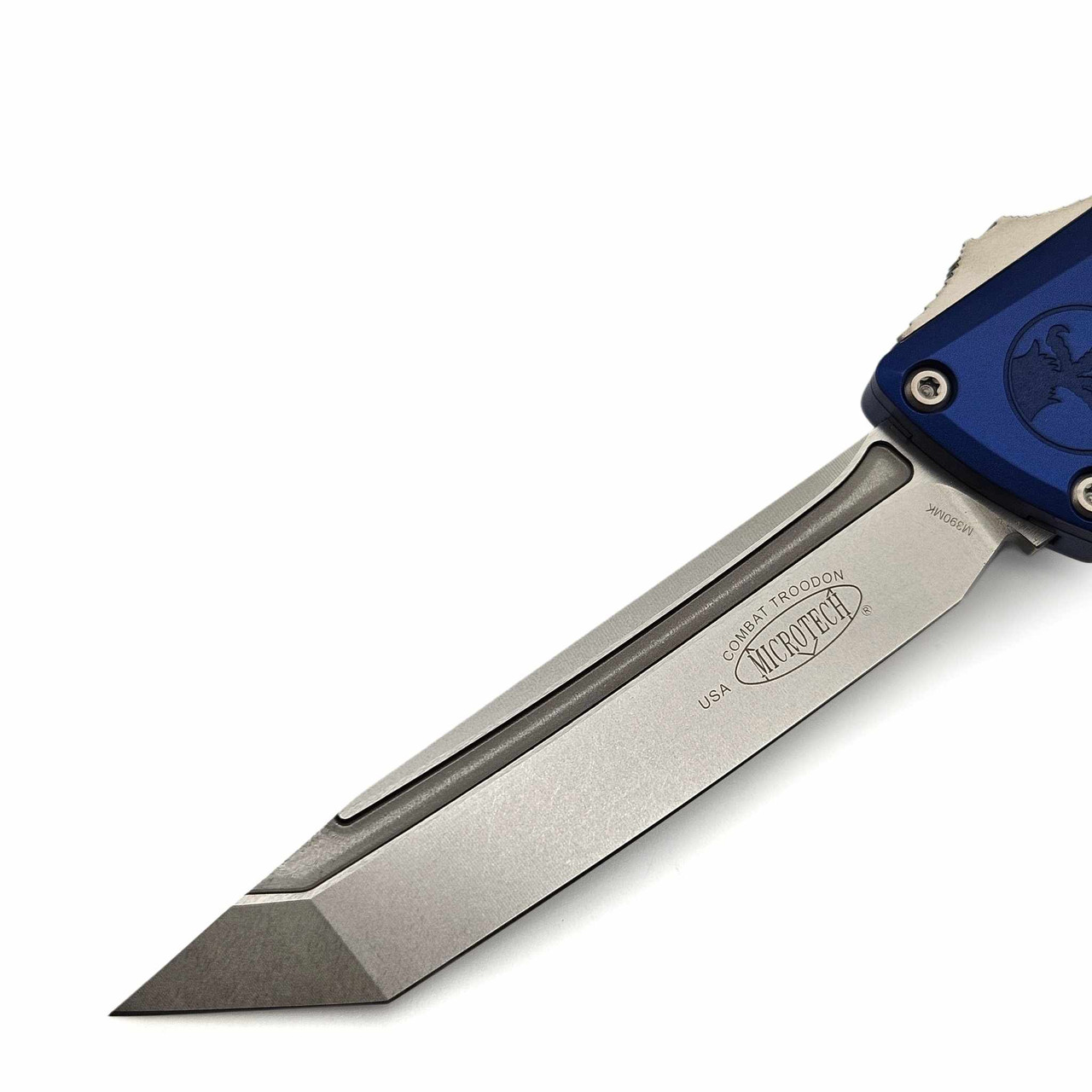 Microtech Combat Troodon Generation III 1144-10NA Navy Tanto Edge Stonewash