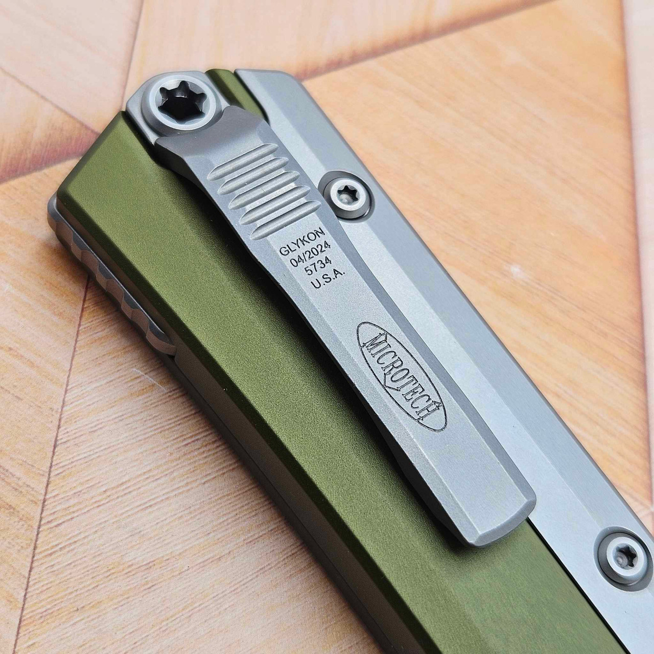 Microtech Knives Glykon 184-12OD Bayonet OD Green Stonewash Standard ...