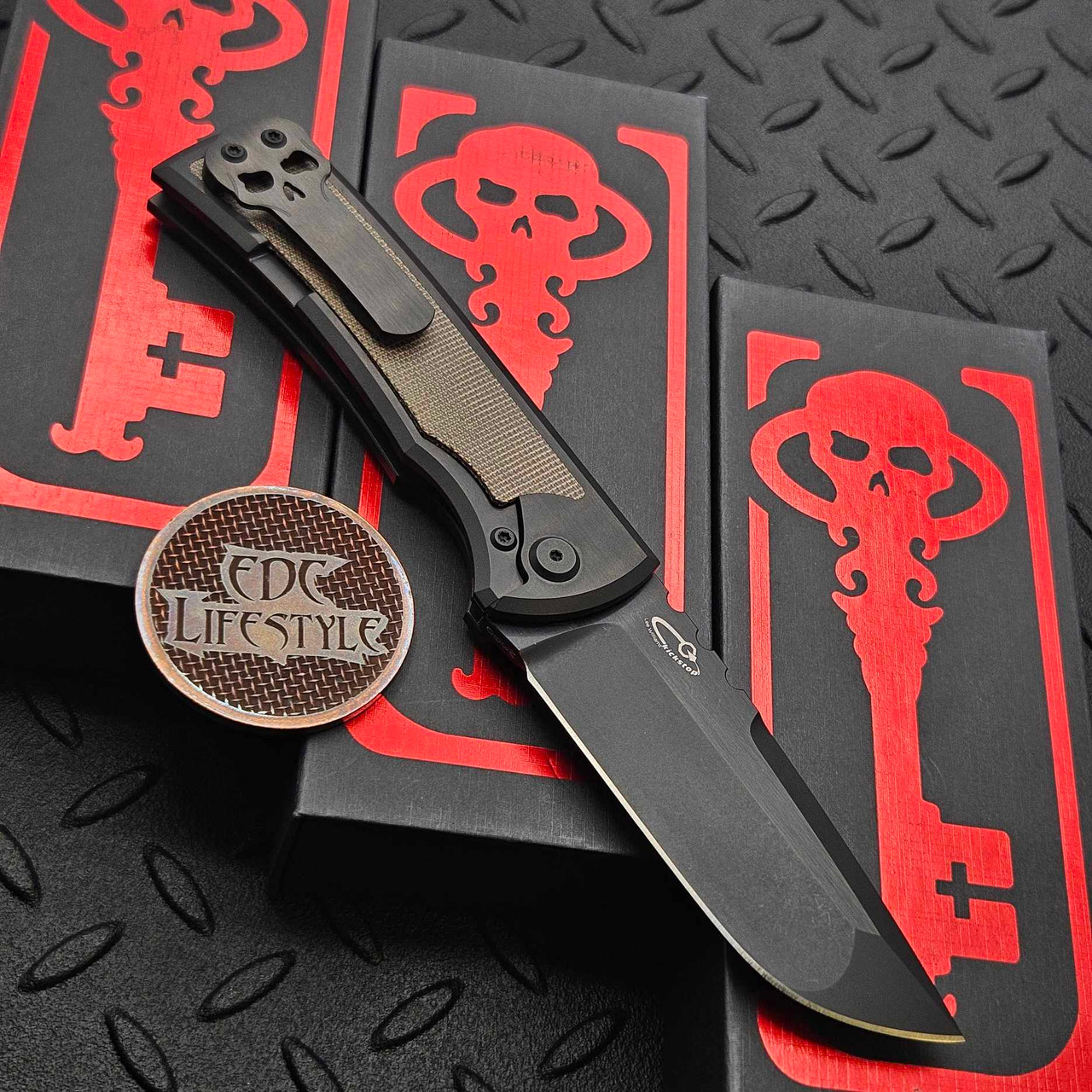 Chaves Knives Redencion 229 Kickstop Drop Point Green Micarta Small Inlay
