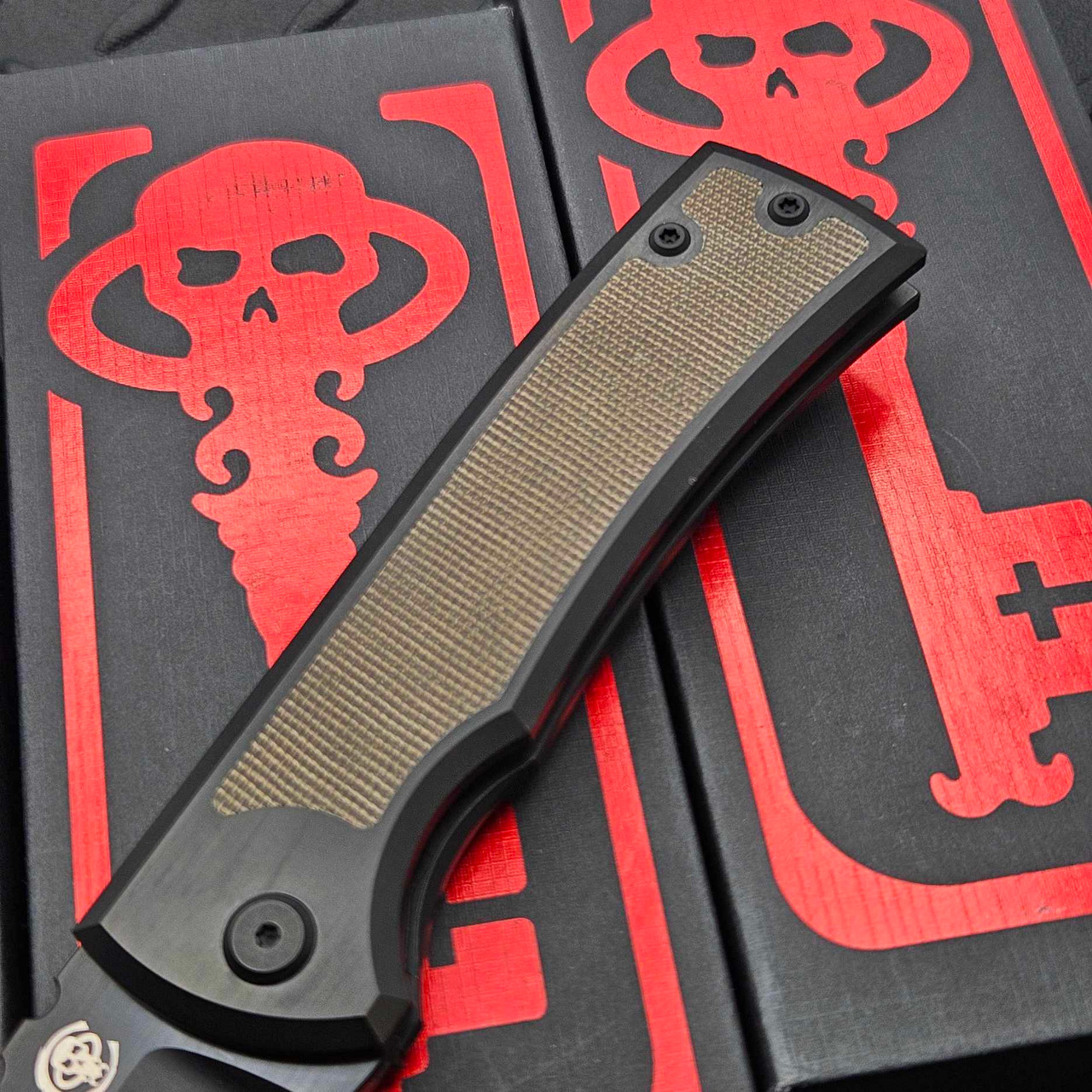 Chaves Knives Redencion 229 Kickstop Drop Point Green Micarta Small Inlay