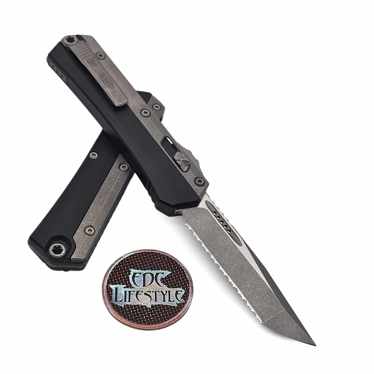Microtech Knives Glykon T/E 185-12AP Black Tanto Apocalyptic Standard ...