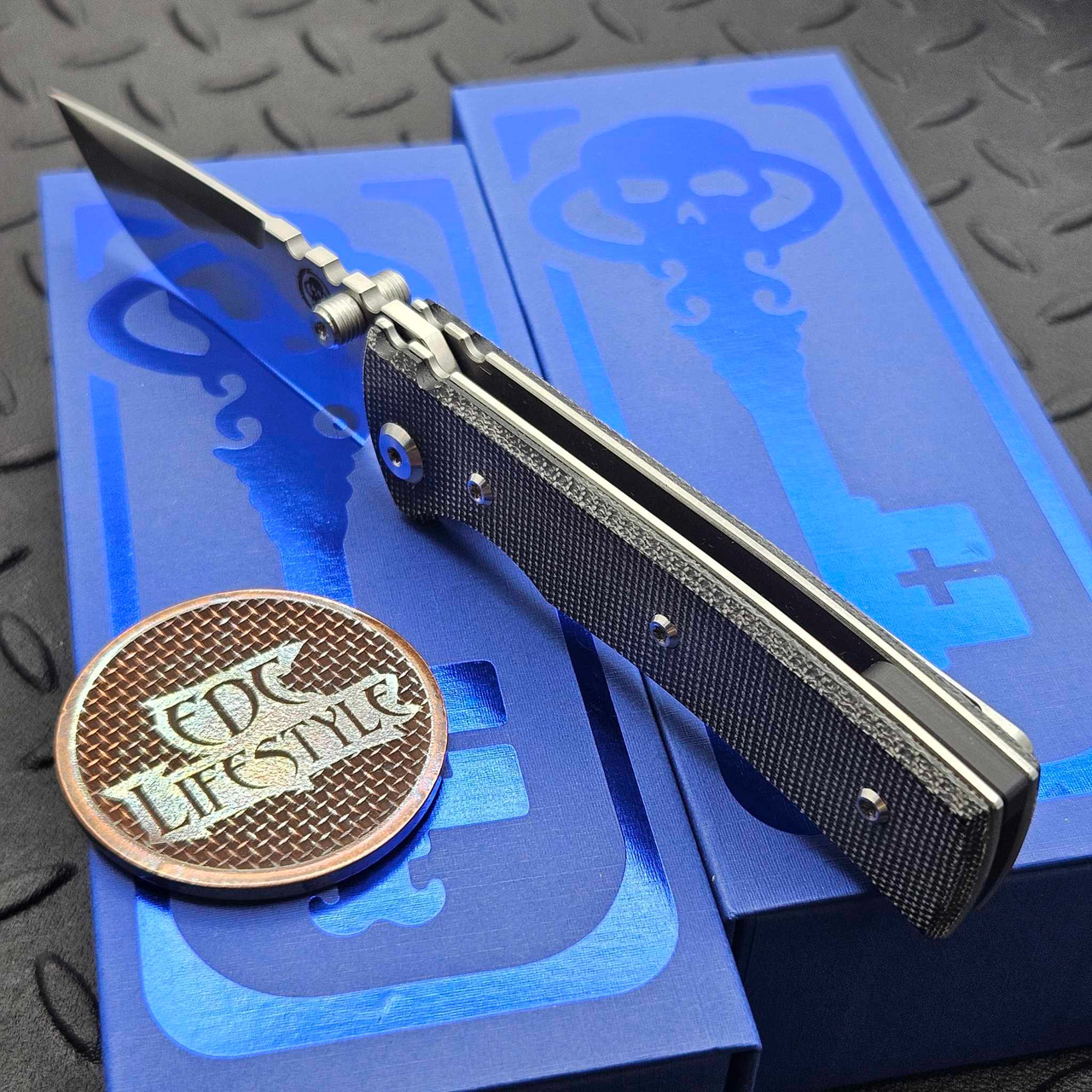 Chaves Knives Blue Label Redencion Street Black Micarta 3.125" Drop ...
