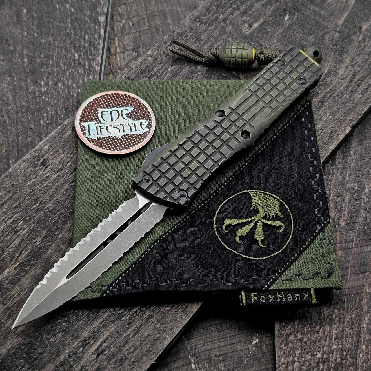 Microtech Knives 142-DR12APFOGG Combat Troodon Double Edge Frag Off ...