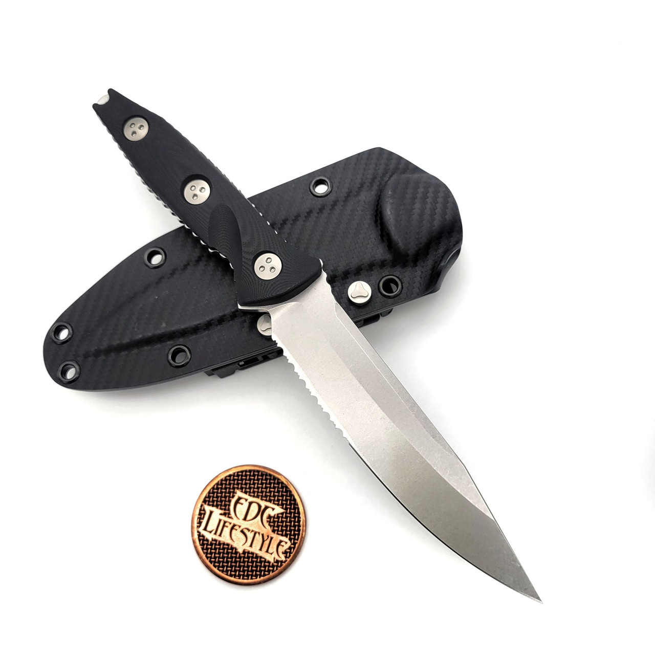 Microtech 113-11 Socom Alpha Fixed Blade Stonewash Partial Serrated