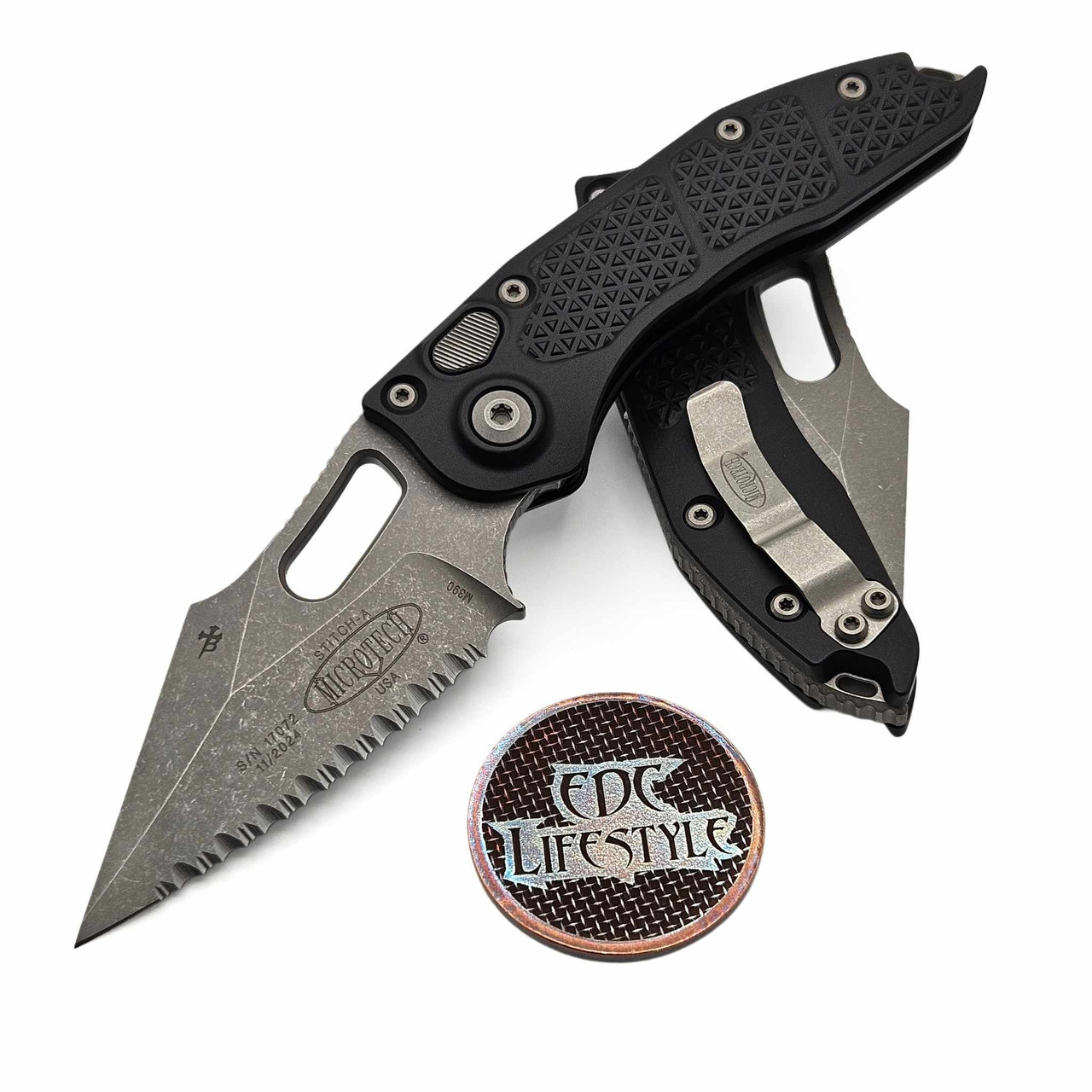 Microtech Borka Auto Stitch 169-12AP Full Serrated Apocalyptic