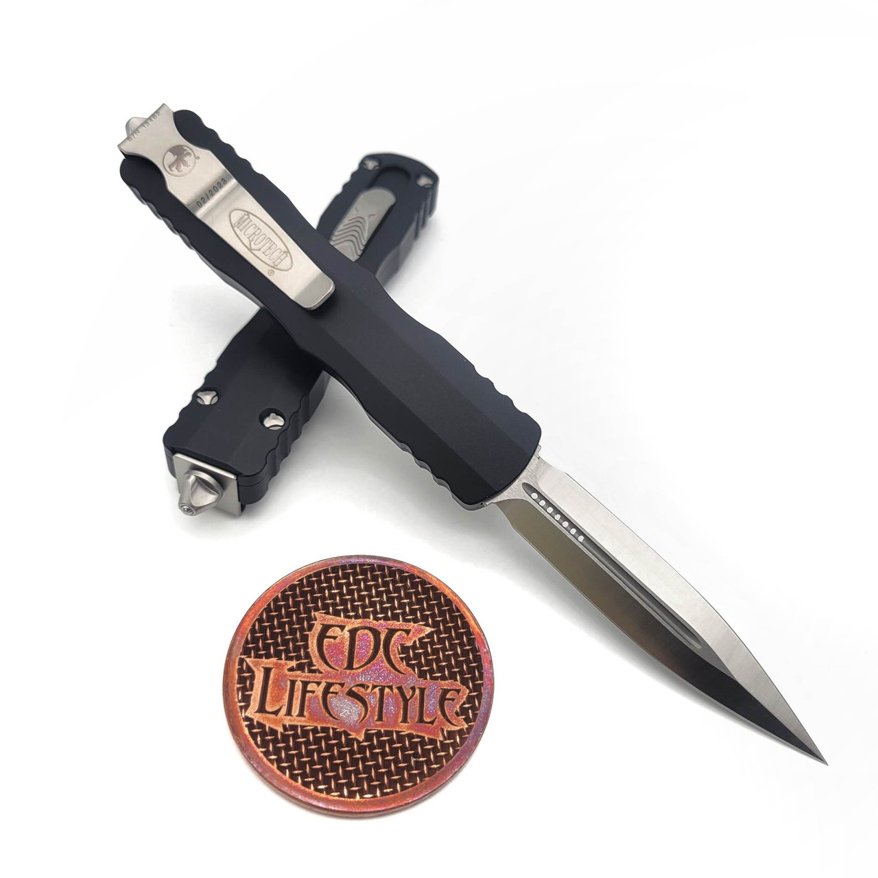 Microtech Dirac 225-4 Black Satin Double Edge