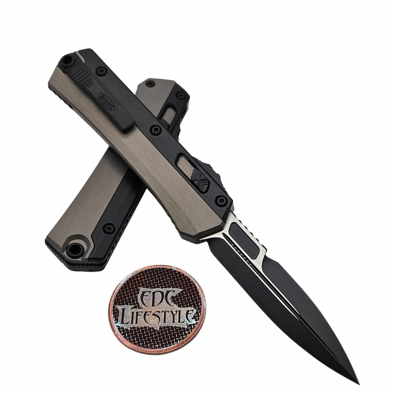Microtech Glykon Bayonet 184-1NC Natural Clear Black Standard
