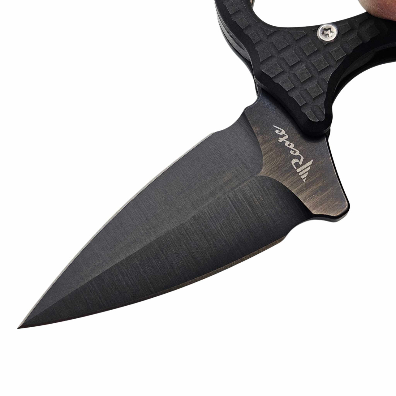 Reate Knives EXO-D DLC Titanium Button Lock Folding Knife w/Safety 2.7 ...