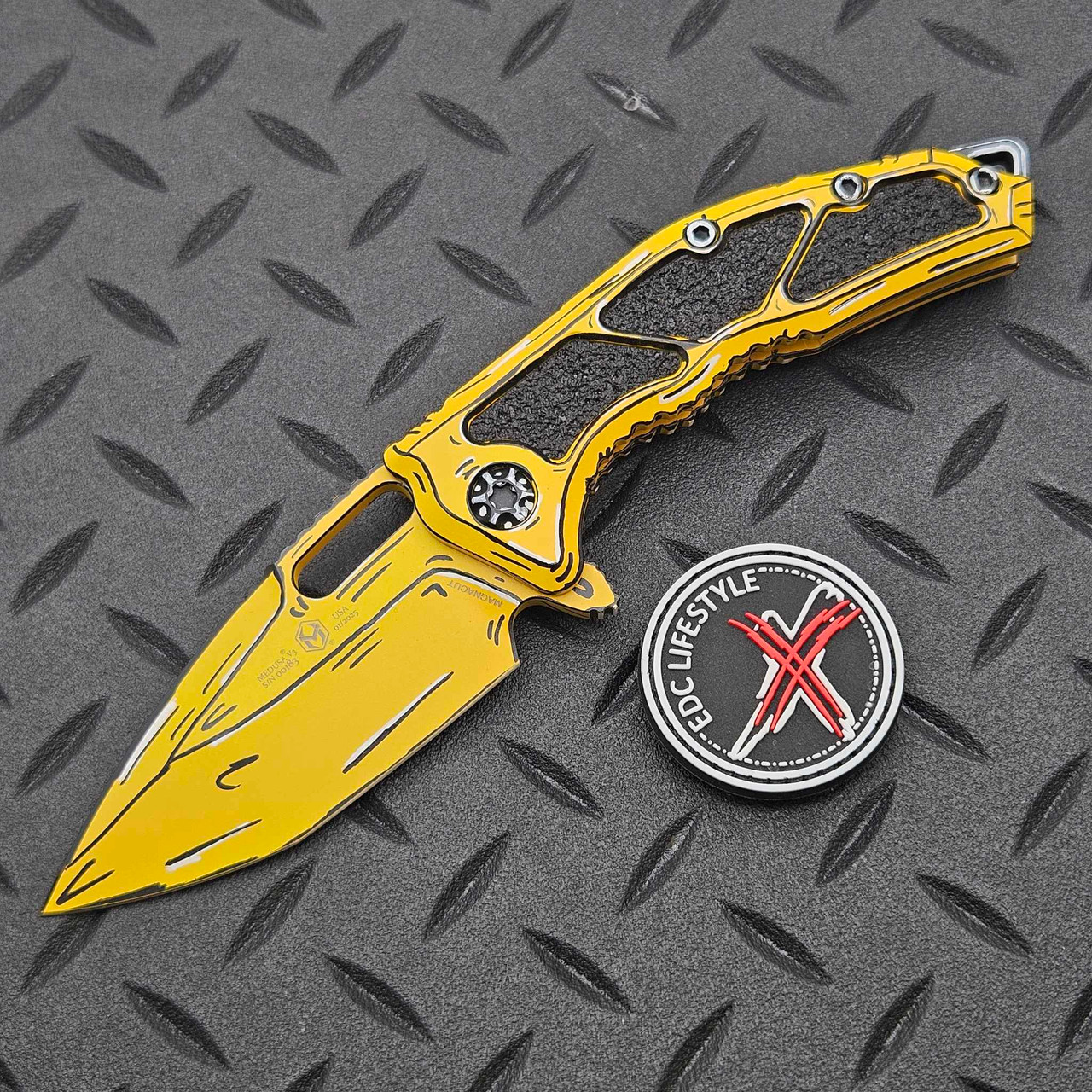 Heretic Medusa Manual Tanto Yellow Cel Shading 3 Magnacut H009 Cs Yw