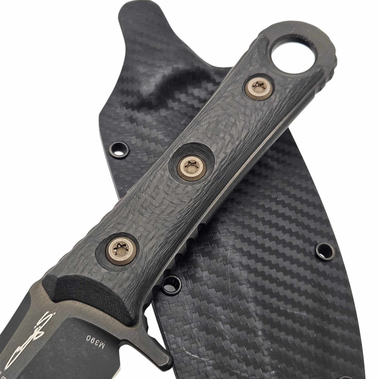 Microtech/Borka Blades SBK 200-1DLCCFS DLC Single Edge Persian Carbon ...