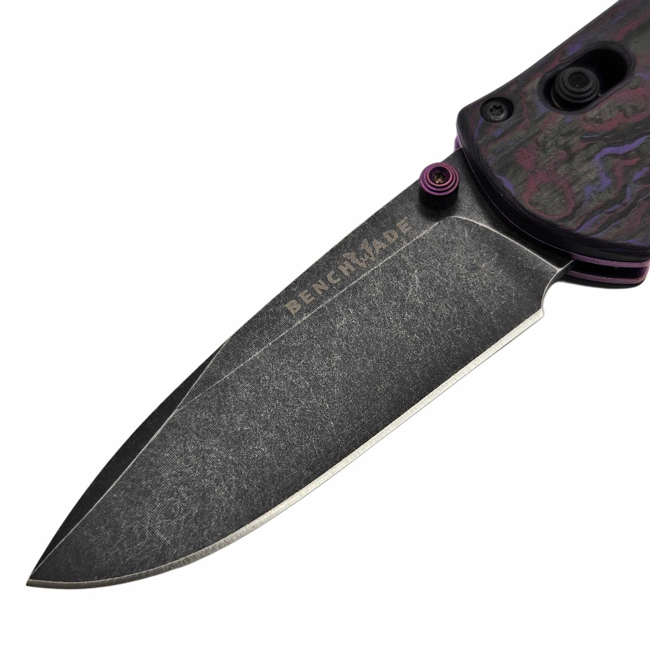 Benchmade Gold Class Mini-Barrage AXIS Assist Fat Carbon Purple Haze 2. ...