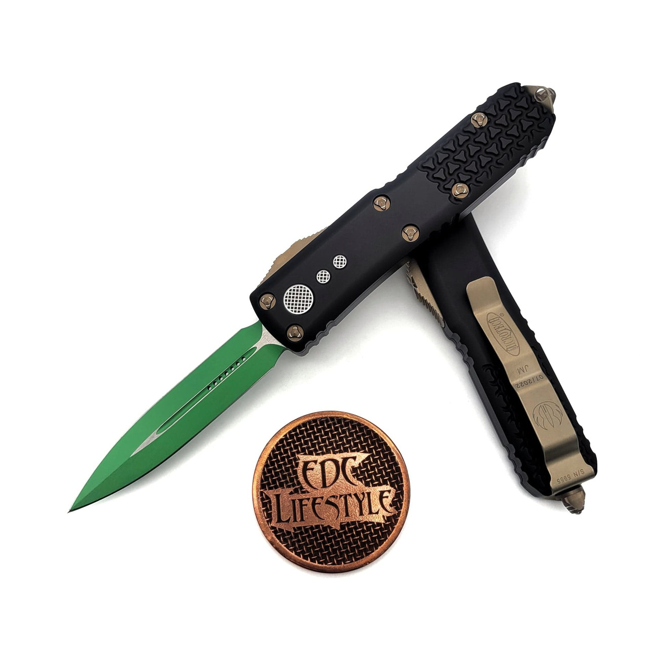 Microtech UTX-85 232-1JM Green Double Edge Jedi Master