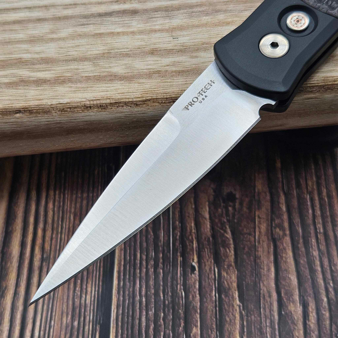 Pro-Tech Knives Godson 2025 Custom 002 Automatic Knife Black Handle ...