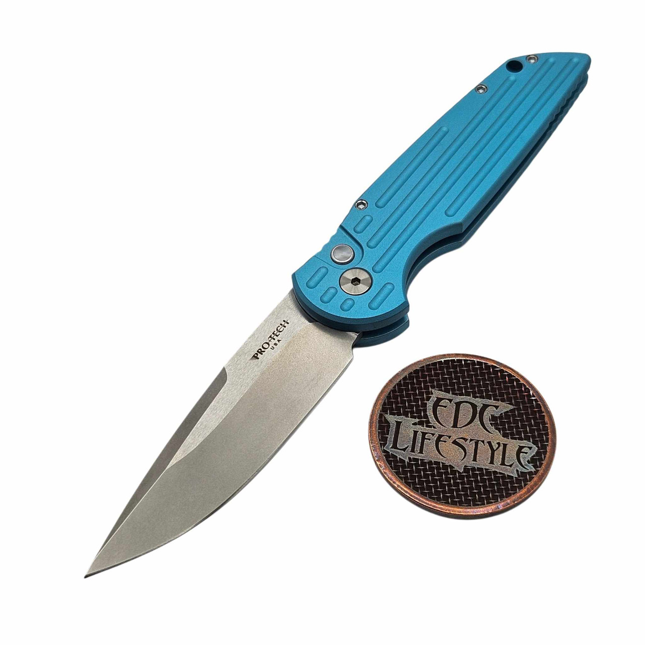 Pro-Tech Knives TR-3 Tactical Response 3 Tiffany Blue Handle w/Grooves ...
