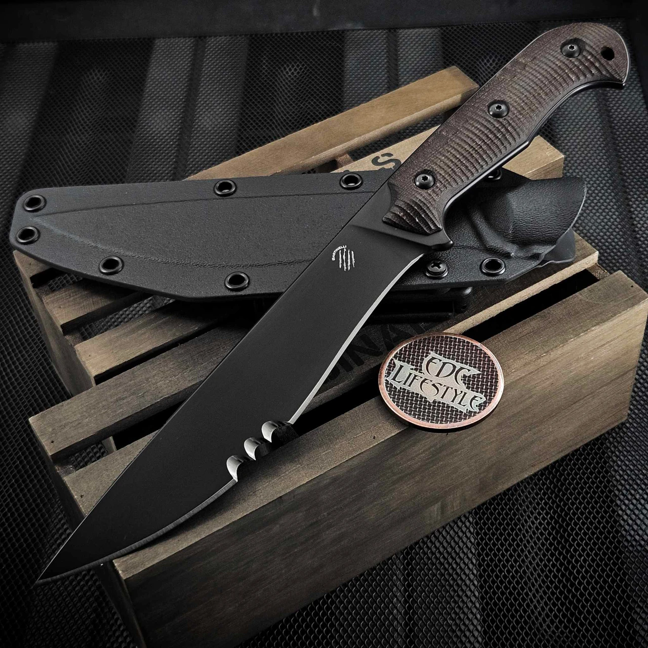 Bastinelli Knives Silence Large Green Micarta 7.25" Serrated Idroglider ...