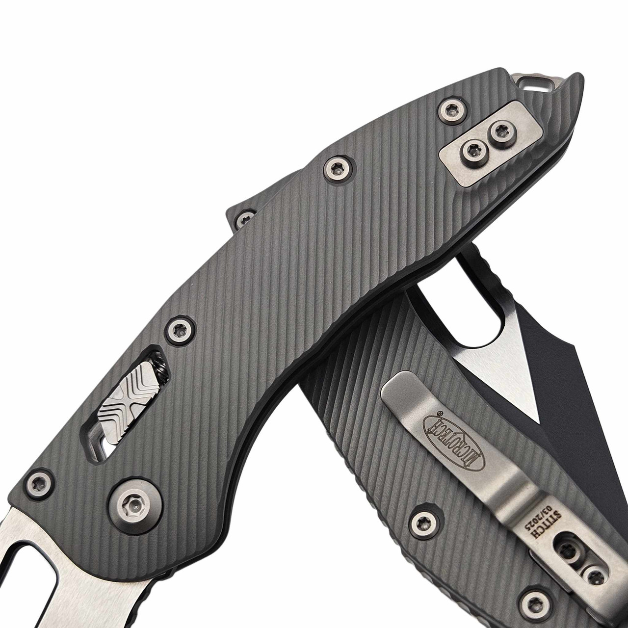 Microtech Stitch Ram-Lok 169RL-1FLNC Natural Clear Fluted Aluminum ...