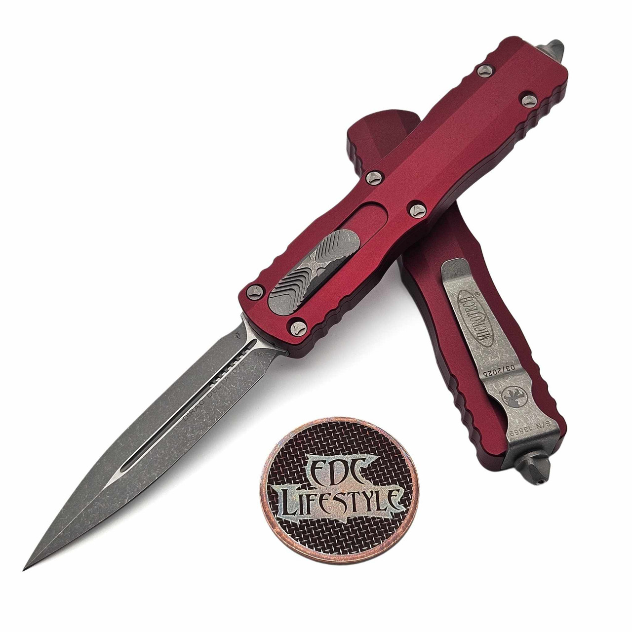 Microtech 227-10APMR Merlot Dirac Delta Double Edge Apocalyptic