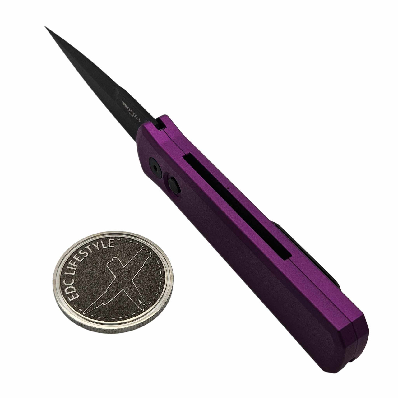 Pro-Tech Knives Godson Automatic Knife Solid Purple Handle 3.15" 154CM ...