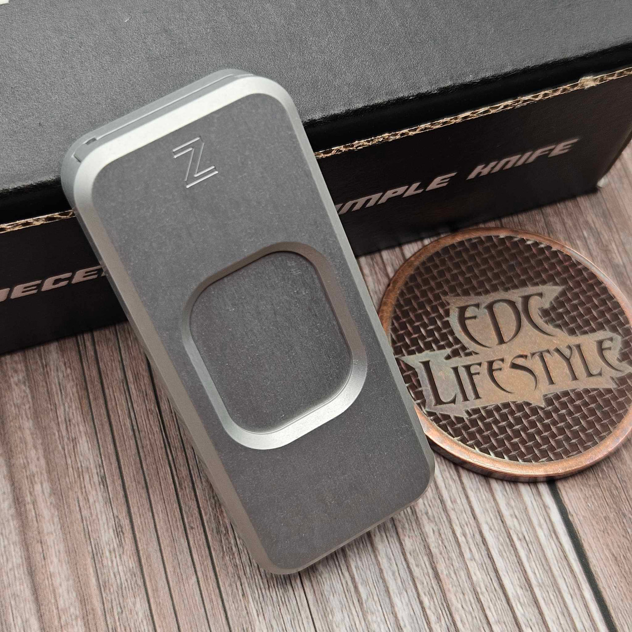 Rivery Zero Smooth Operator Gray Aluminum Razor Blade OTF w/Lanyard Hole