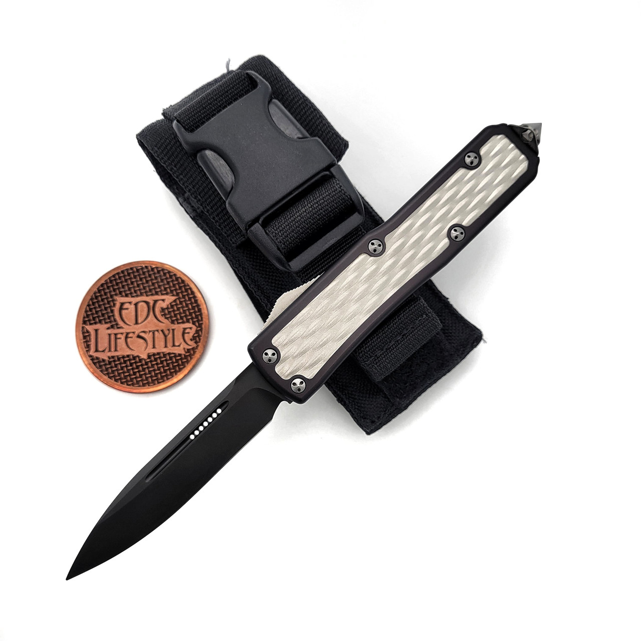 Microtech Daytona DLC Single Edge with Bubble Inlay