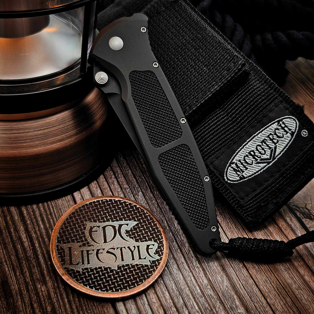 Microtech Knives Mini Socom Tanto Black Partial Serrated S/N 003