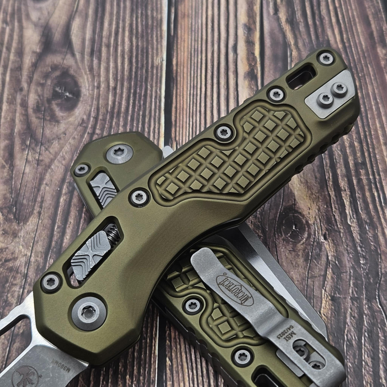 Microtech MSI S/E OD Green Frag Aluminum Apocalyptic Partial Serrated ...
