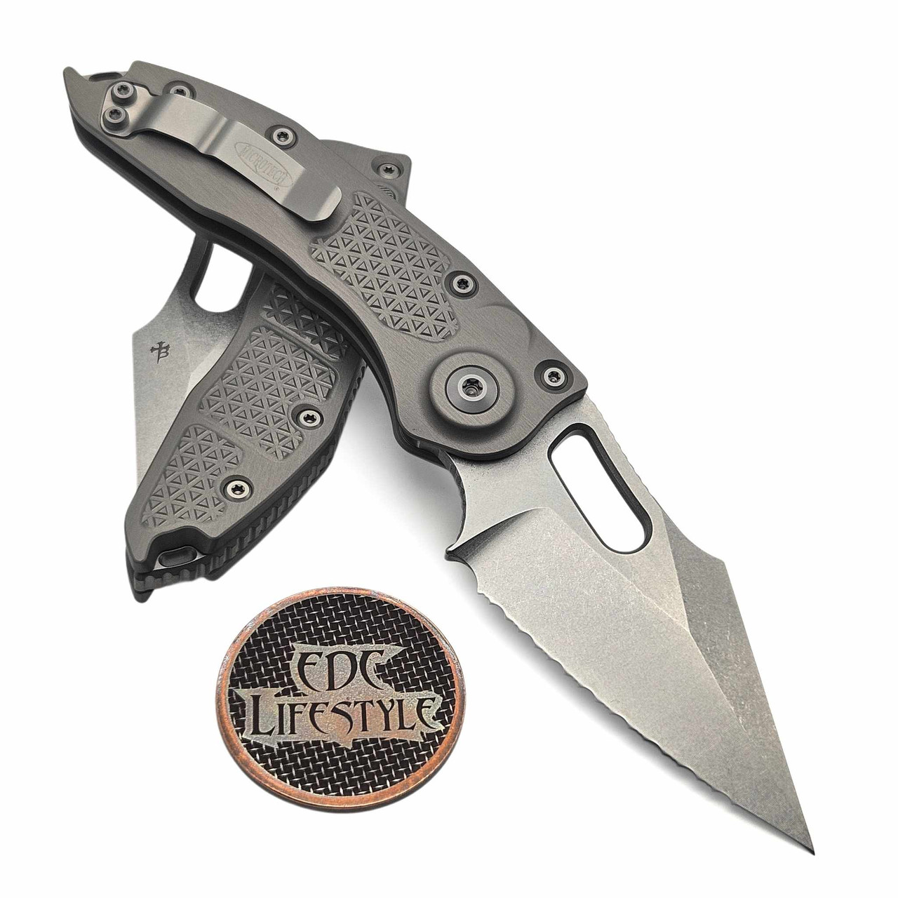 Microtech Borka Auto Stitch 169-12NC Natural Clear Full Serrated ...