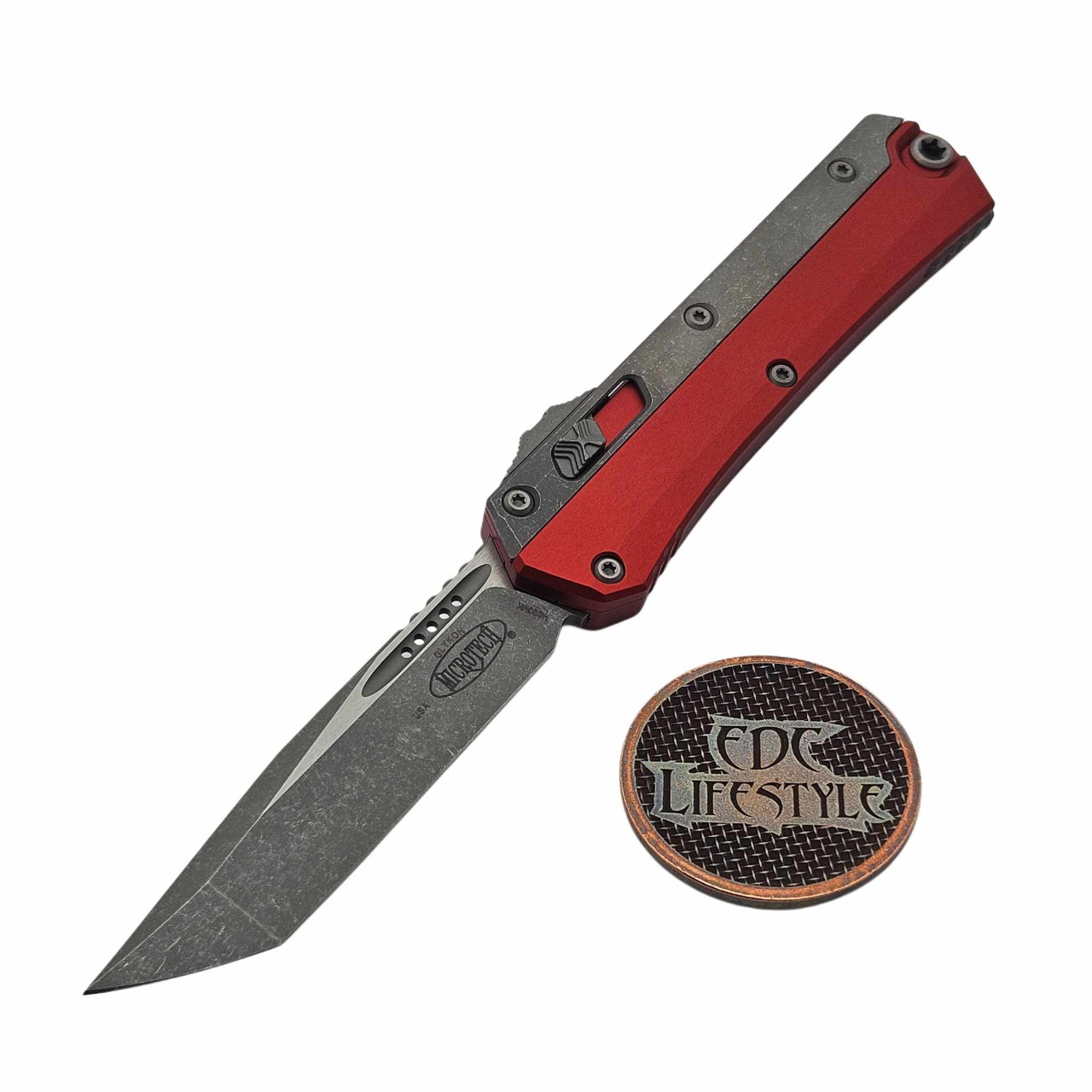 Microtech Knives Glykon T/E 185-10APRD Red Tanto Apocalyptic Standard
