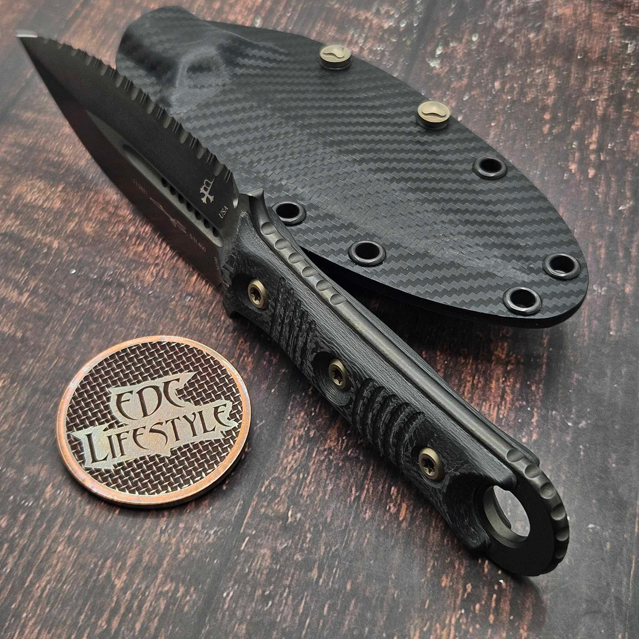 Microtech/Borka Blades 201-3DLCS SBD Fixed Blade DLC Double Edge Full ...